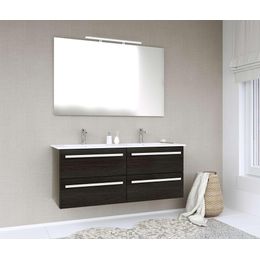 Doppelwaschtisch Welltime, B:121,5cm H:50cm T:46cm, wei&szlig;, Badezimmer, Waschtische, "Serena, Waschbeckenunterschrank inkl. Waschbecken, Badm&ouml;bel"