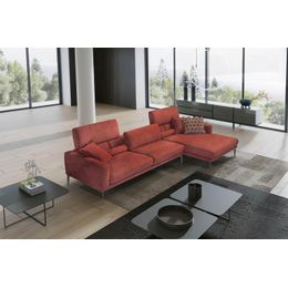Ecksofa Egoitaliano, B:277cm H:95cm T:157cm, rot, Luxus-Micofaser Lederoptik (100% Polyester) ist ein neues technisches Gewebe mit einem visuellen