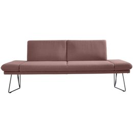 K+w Komfort & Wohnen Essbank, B:206cm H:88cm T:66cm, rosa, K+W KOMFORT & WOHNEN, Wohnzimmer, Sitzb&auml;nke, "Pego Polsterbank", Seitenteilverstellung, wahlweise in 206 oder