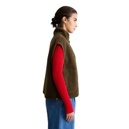 Marc O'Polo Damen Sweatweste "aus recyceltem Polyester"hazelnut braun, Gr. L, MARC O'POLO DENIM, unifarben, Obermaterial: 100% Polyester, Westen