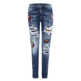 CIPO & BAXX Herren Straight-Jeans "Cipo & Baxx Jeans DENIM", blau, Gr. 40, uni, Obermaterial: 98% Baumwolle CO. 2% Elasthan EL., Jeans, bequeme Jeans