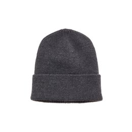 Lascana Damen Strickm&uuml;tze "Beanie", grau, Basic, unifarben, Kunstfaser, M&uuml;tzen, mit Umschlag, Winterm&uuml;tze, Herbstm&uuml;tze, M&uuml;tze, Feinstrick