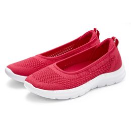 Lascana Damen Sneaker Ballerinas "Halbschuh, Slip-On-Sneaker", Gr. 43, rot, Obermaterial: 100% Textilmaterial. Decksohle: 100% Textilmaterial.