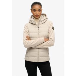 Superdry Damen Steppjacke "HOODED FUJI STORM JACKET", grau, Gr. S, unifarben, Web, Obermaterial: 100% Polyester, Jacken, Relaxed Fit, mit