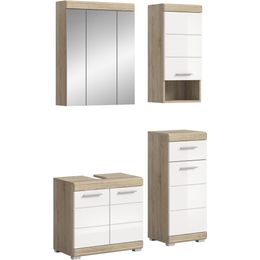 Badm&ouml;bel-Set Welltime, B:112cm H:191cm T:34cm, wei&szlig;, Holzwerkstoff, MDF, Kastenm&ouml;bel-Sets, "SIENA, 4 teilig, bestehend aus:",