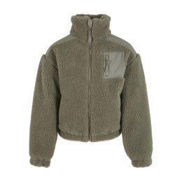 Urban Classics M&auml;dchen Winterjacke "Urban Classics Girls Sherpa Mix Jacket", gr&uuml;n, Gr. 146, unifarben, 100% Polyester, Jacken
