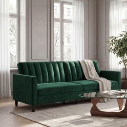 3-Sitzer DOREL HOME, B:203cm H:83cm T:83cm, gr&uuml;n, Veloursstoff 100% Polyester, Sofas, "Celine", R&uuml;ckenlehne 2-teilig und 3-fach verstellbar, Sitzh&ouml;he