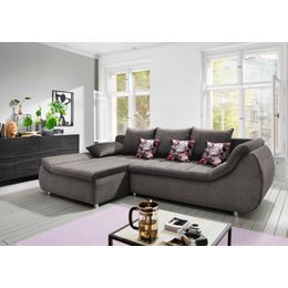 Ecksofa Home Affaire, B:270cm H:90cm T:170cm, schwarz, 100% Polyester, Wohnzimmer, Sofas, "Imola elegant, Breite 270cm, moderne Sitzsteppung, bequem,