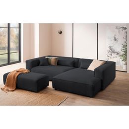 Ecksofa, B:288cm H:66cm T:198cm, schwarz, LeGer Home by Lena Gercke, 100% Polyester, Wohnzimmer, Sofas, "PIARA XXL Cord, L-Form, Schlaffunktion",