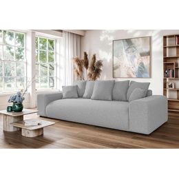 Big-Sofa Home Affaire, B:256,5cm H:82cm T:122cm, grau, 100% Polyester, Sofas, "LAKESIDE 3-Sitzer Schlafsofa mit Bettkasten, Breite 256,5 cm",