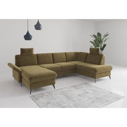Wohnlandschaft OTTO HOME, B:314cm H:93cm T:195cm, gr&uuml;n, 100% Polyester, Sofas, "Rochelle", wahlweise mit Schlaffunktion, Bettkasten und