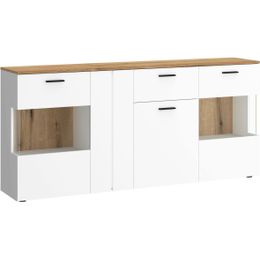 Sideboard Home Affaire, B:173,5cm H:83,4cm T:42cm, wei&szlig;, Holzwerkstoff, Wohnzimmer, Sideboards, "Dalano", Breite ca.174 cm