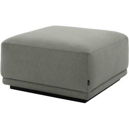 Hocker Musterring, B:80cm H:41cm T:80cm, grau, 94% Polyester, 6% Nylon, Wohnzimmer, Hocker, "JustB PM200 B/T 80/80cm", mit Wellenunterfederung &