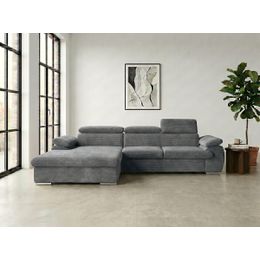 Ecksofa WERK2, B:282cm H:99cm T:192cmanthrazit, 90% Polyester, 10% Nylon, Wohnzimmer, Sofas, "Cosmo 282 x 192 cm modern und bequem", Cord, L-Form,