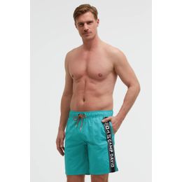 CAMP DAVID Herren Badeshorts, blau, Gr. S, bedruckt, Polyamid, Badehosen, mit Innenhose
