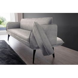 K+w Komfort & Wohnen Essbank, B:238cm H:91cm T:66cm, grau, K+W KOMFORT & WOHNEN, Cloud: Nappaleder pigmentiert, Glattleder, 0, 9/1, 1mm, elegantes Leder mit Wolkung und