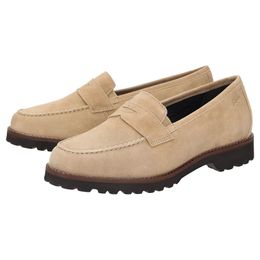 Sioux Damen Slipper "Meredith-709-H", Gr. 42, beige, Obermaterial: 100% Lammveloursleder LAVL. 100% Gummi rubber., Schuhe