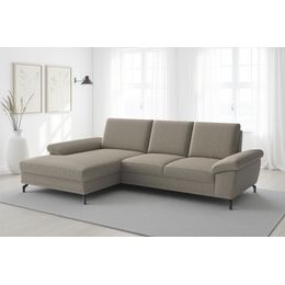 Sit & More Ecksofa SIT & MORE, B:264cm H:89cm T:174cm, beige, 100% Polyester, Wohnzimmer, Sofas, "Chelsea L-Form, B: 264 cm, mit Armteil-&