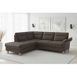 Sit & More Ecksofa SIT & MORE, B:218cm H:90cm T:212cm, beige, 100% Polyester, Wohnzimmer, Sofas, "Pamela, B: 218 cm, L-Form, wahlweise mit Schlaffunktion und