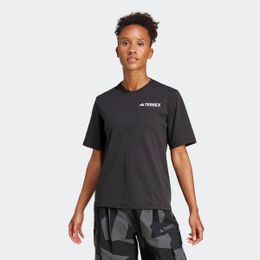 adidas terrex Damen Funktionsshirt "W MT TEE", schwarz, Gr. L, Obermaterial: 100% Polyester, Shirts, mit Rundhalsausschnitt, ohne Verschluss