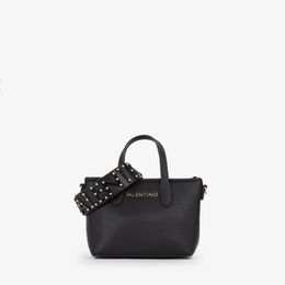Valentino Handbags VALENTINO BAGS Damen Shopper "DEA RE", schwarz, Lederimitat, Taschen, Damen Umh&auml;ngetasche mit kontrastfarbigem Umh&auml;ngeriemen