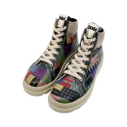 DOGO Damen Winterboots "Adriana Rain Waters My Soul Damen Stiefeletten, Adriana Brick In", Gr. 38, gelb, Lederimitat, Schuhe, Handgefertigt