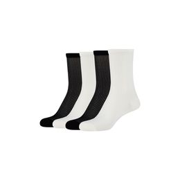 Camano Damen Socken "4er Pack", Gr. 39, schwarz-wei&szlig;, 47% Baumwolle, 45% Polyamid, 7% Polyester, 1% Elasthan, gestreift, Socken