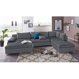 Wohnlandschaft OTTO HOME, B:346cm H:82cm T:90cm, grau, Struktur fein (95% Polyester, 5% Polyamid);Luxus-Microfaser ALTARA NUBUCK (100%