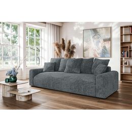 Big-Sofa Home Affaire, B:238cm H:85cm T:98cm, grau, 100% Polyester, Sofas, "LAKESIDE klein 3-Sitzer Schlafsofa mit Bettkasten, Breite 238 cm",