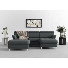 Sit & More Ecksofa SIT & MORE, B:257cm T:166cm, grau, 100% Polyester, Wohnzimmer, Sofas, "Marano L-Form", inklusive Kopfteilverstellung, optional Schlaffunktion