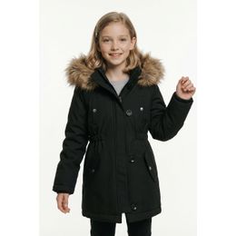 KIDS Only M&auml;dchen Winterjacke "KOGIRIS FUR PARKA OTW", schwarz, Gr. 152, unifarben, Web, Obermaterial: 100% Polyester, Jacken, mit elastischem