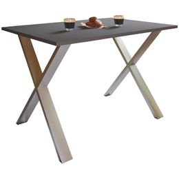 Esstisch Vcm, B:140cm T:50cm, schwarz, Tische, "Premium Holz Esstisch Tisch Xona X Wei&szlig;"