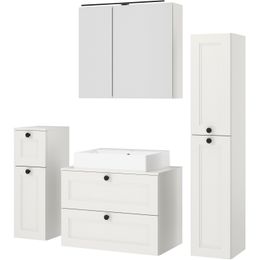 Badm&ouml;bel-Set Nobilia, B:160cm H:181cm T:49cm, wei&szlig;, Kastenm&ouml;bel-Sets, "Cascada", vormontiert, mit Soft-Close