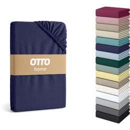 Spannbettlaken OTTO HOME, B:180cm L:200cm, blau, Jersey, Obermaterial: 100% Baumwolle, Bettlaken, "Physalis Topper COMFORT", bis 10 cm H&ouml;he,