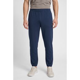 Hummel Herren Jogginghose "HMLPULSE SWEAT PANTS", blau, Gr. M, Obermaterial: 60% Baumwolle, 40% Polyester, Hosen, mit gesticktem Chevron-Logo, aus