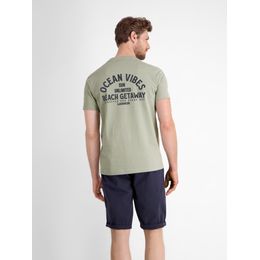 Lerros Herren T-Shirt "Gestreiftes T-Shirt mit Front und Backprint", grau, Gr. XL, 100% Baumwolle, Shirts