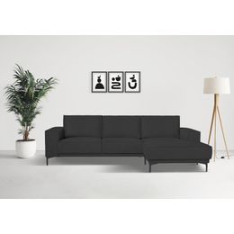 Ecksofa OTTO HOME, B:280cm H:85cm T:152cm, grau, 100% Polyester, Wohnzimmer, Sofas, "OLAND Flachgewebe L-Form, B: 280 cm, Skandi-Design", L-Form, 280