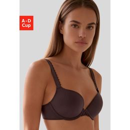 s.Oliver Damen Push-up-BH "Camille", Gr. 90, braun, Microtouch, Obermaterial: 72% Polyamid, 15% Polyester, 13% Elasthan, Basic, BHs, mit nahtlos