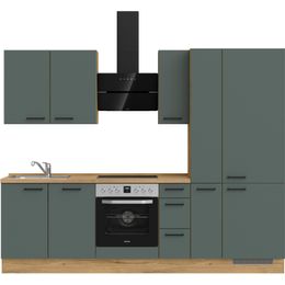 K&uuml;chenzeile Nobilia, B:270,3cm H:216,6cm T:60cm, gr&uuml;n, Komplettk&uuml;chen-Sets, ""Easytouch II", NEU: individuell anpassbar mit gratis Profi-Beratung",