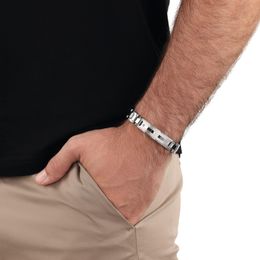 Amor Herren Armband, 22cm, Edelstahl, silber, Edelstahl, Armb&auml;nder, mit Zirkonia (synth.)