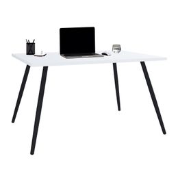 Schreibtisch Vcm, B:138cm T:80cm, wei&szlig;, B&uuml;ro, Tische, "Schreibtisch B&uuml;rotisch Computertisch Salia 138x80"