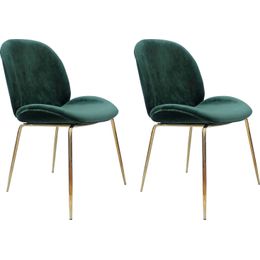 Stuhl Kayoom, B:48cm H:87cm T:59cm, gr&uuml;n, Sitz: Stoffbezug 100% Polyester / Gestell: 100% Eisen, verchromt, Esszimmer, St&uuml;hle, "Charlize 110 2er-Set,