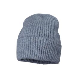 CAPO Damen Strickm&uuml;tze, blau, Strick, Materialmix, M&uuml;tzen, Dezente Melange-T&ouml;ne, Grobstrick