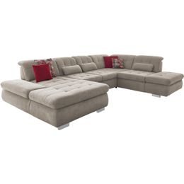 Wohnlandschaft DIE PLANBAR, B:382cm H:84cm T:260cm, beige, 100% Polyester, Sofas, "MP-IN17004 U-Form, Breite 382 cm, mit Kaltschaum-Polsterung",