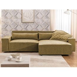 Ecksofa OTTO HOME, B:251cm H:70cm T:144,5cm, beige, 100% Polyester, Wohnzimmer, Sofas, "KINLEE Design-Sofa mit Recamiere rechts/links, Ma&szlig;e B/T/H