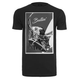 MisterTee Herren T-Shirt "MisterTee Herren Ballin 3.0 Tee"schwarz, Gr. S, bedruckt, 100% Baumwolle, Shirts
