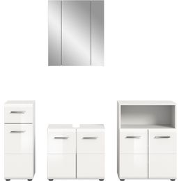 Badm&ouml;bel-Set Welltime, B:180cm H:185cm T:30cm, wei&szlig;, Holzwerkstoff, MDF, Kastenm&ouml;bel-Sets, "FLORENZ, 4-teilige Badkombination, hochwertige