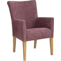 Armlehnstuhl Home Affaire, B:60cm H:92cm T:65cm, rot, Polyester, Esszimmer, St&uuml;hle, "King", Esszimmerstuhl mit bequemer Polsterung, Esszimmersessel