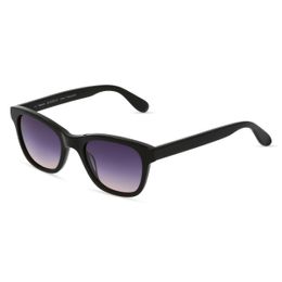 Fielmann LN 032 SUN CL | Herren-Sonnenbrille | Fassung: Vollrand, Quadratisch, Acetat, Schwarz Gl&auml;nzend | Glasfarbe: Grau Verlaufend Mehrfarbig