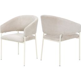 Armlehnstuhl Tom Tailor HOME, B:51cm H:81,5cm T:57,5cm, beige, Metall, Stoff, Esszimmer, St&uuml;hle, "EMBRACE ARMCHAIR", Esszimmerstuhl, mit Armlehnen,